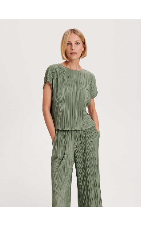 Plisirana majica kratkih rukava, RESERVED, 4185T-81X